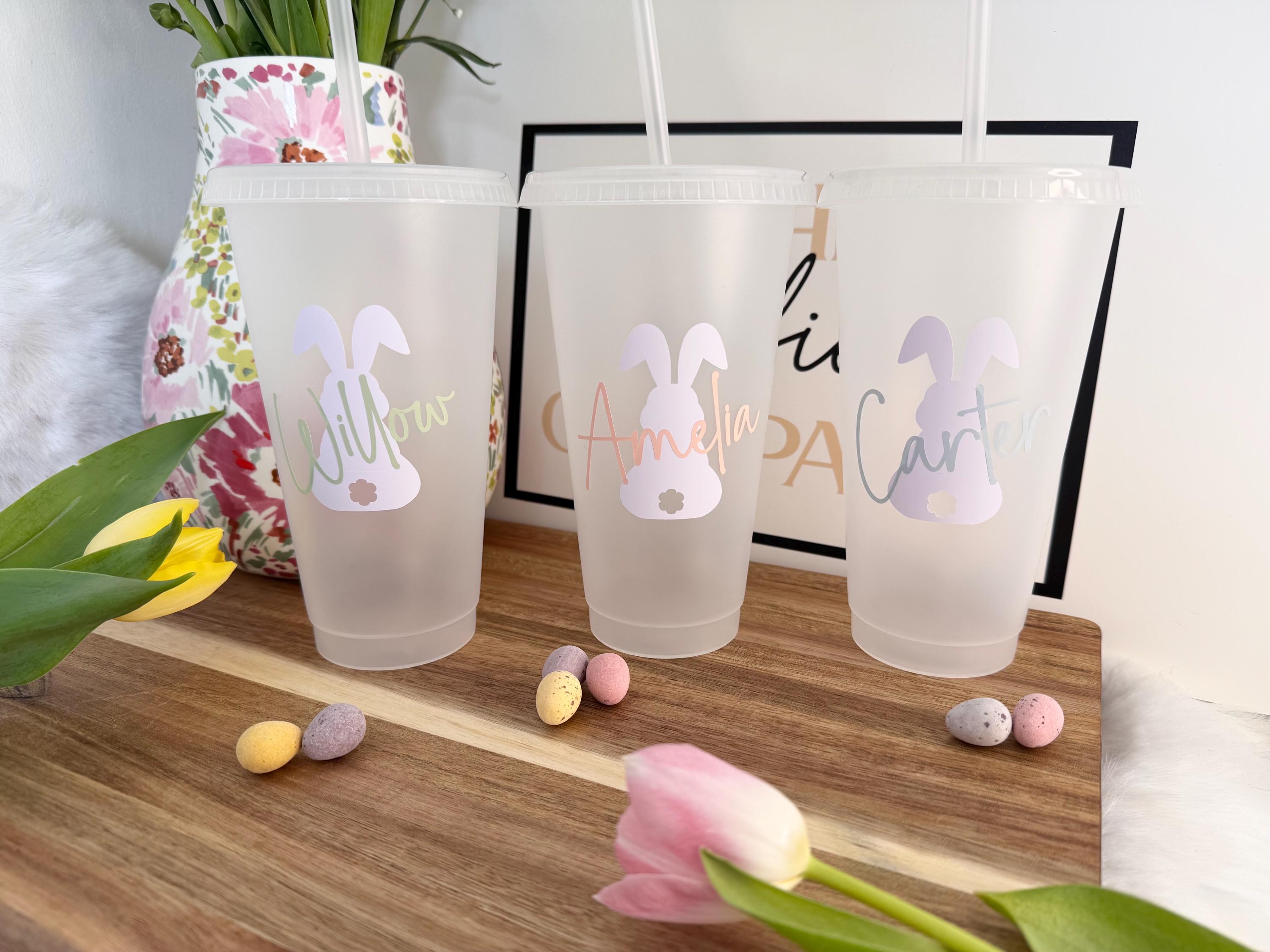 Children’s Easter cold cup | With lid and straw | Easter Bunny | Easte ...